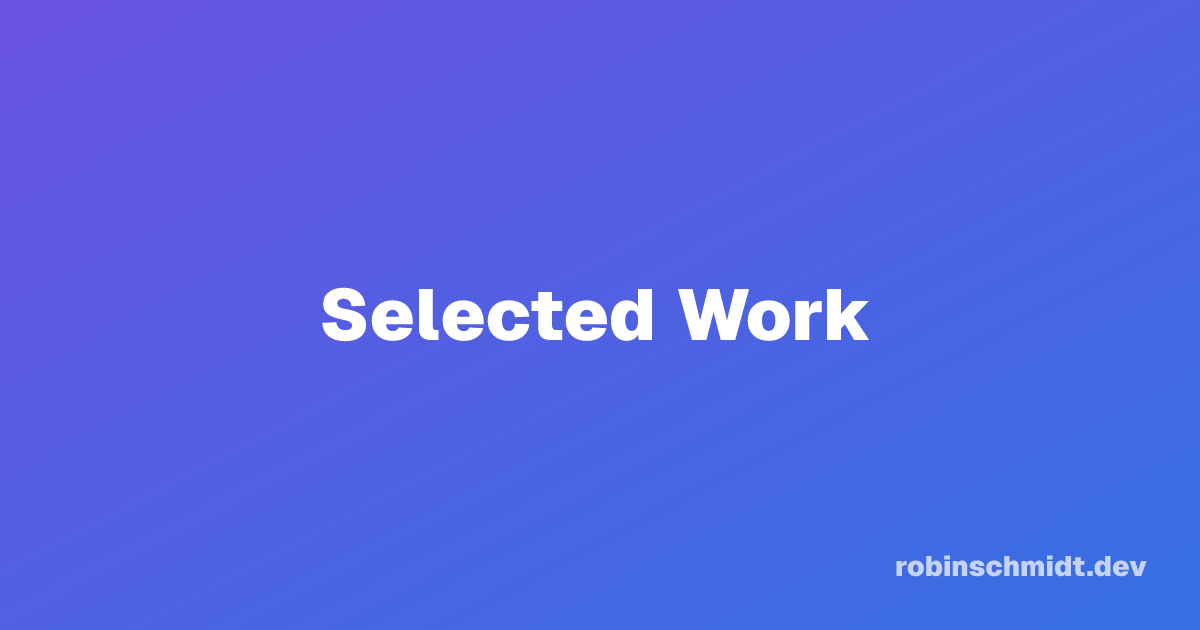 Projects | Robin Schmidt